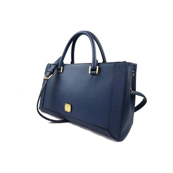 MCM | Bags | Mcm Leather 2way Bag Blue | Poshmark